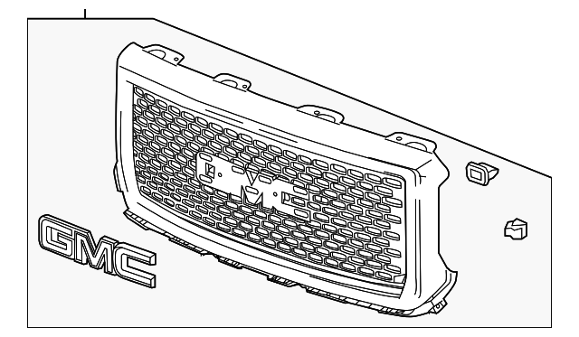 2014-2015 GMC Sierra 1500 Galvano Silver Front Grille with GMC Emblem ...