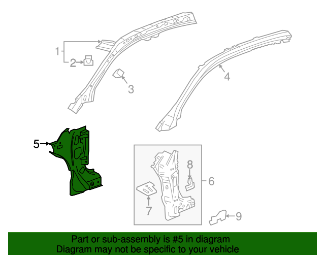 2014-2020 Chevrolet Impala Inner Hinge Pillar 23178023 | GMPartsDirect.com