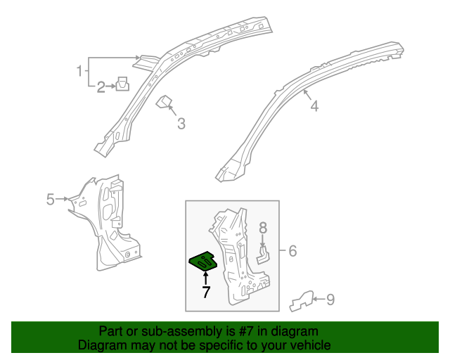 2013-2020 GM Hinge Pillar Reinforced Baffle 23265075 | TascaParts.com