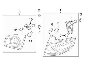 92406-0W050 - Backup Lamp Assembly - 2007-2009 Hyundai Santa Fe | World ...