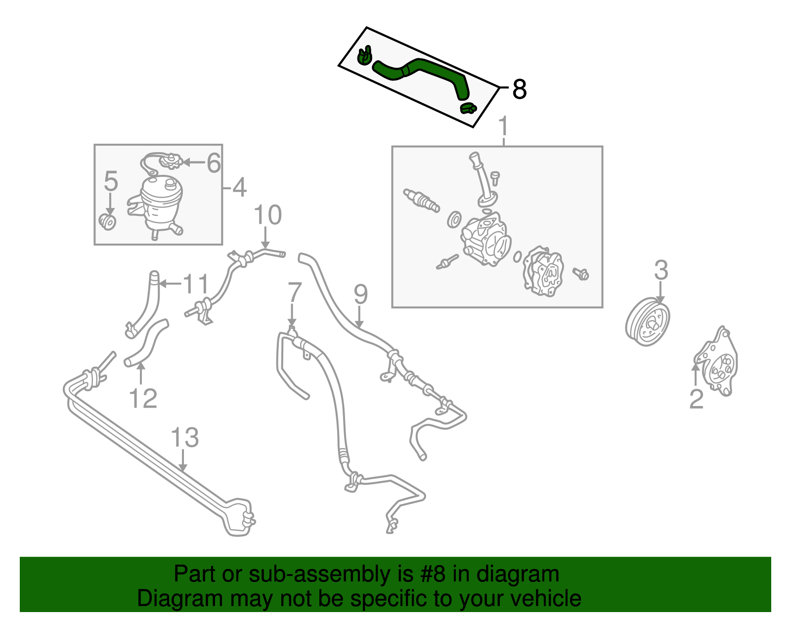 2001-2004 Mazda Tribute Power Steering Reservoir Hose EC05-32-688E ...