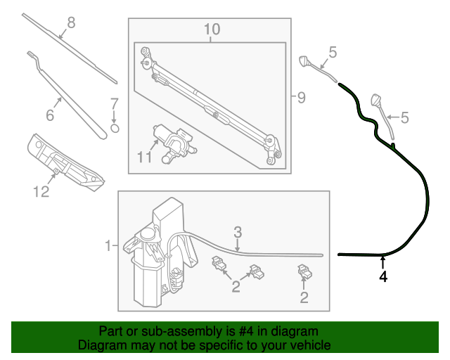 28940-1PA0A - Washer Hose 2012-2021 Nissan | Nissan Parts & Accessories ...