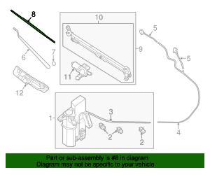2012-2021 Nissan Wiper Blade 28890-1PA0A | Nissan Parts Plus