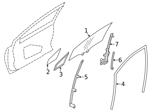 2019-2024 Subaru Ascent Glass Weather-Strip 61284XC01A | Subaru Parts HQ