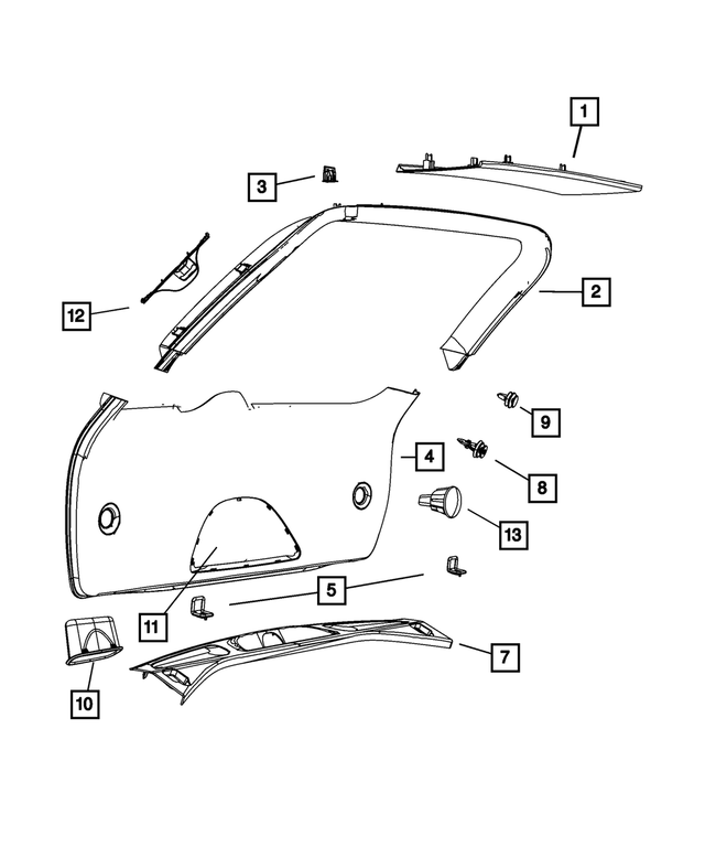 2011-2013 Jeep Grand Cherokee Lift-Gate Trim Upper Panel 5KT37DX9AC ...