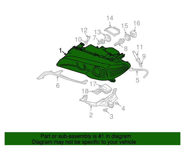 63126935724 - 2004-2006 BMW Composite Headlamp (63-12-6-935-724) | BMW ...