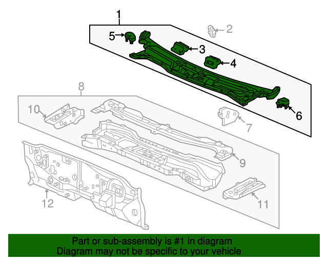 1998-2002 Honda Accord Cowl Top Assembly 74200-S84-A00 | OEM Parts Online
