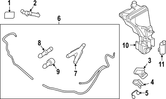 2016-2023 Volvo XC90 Headlamp Washer Hinge - PASSANGER (RH) 31353367 ...