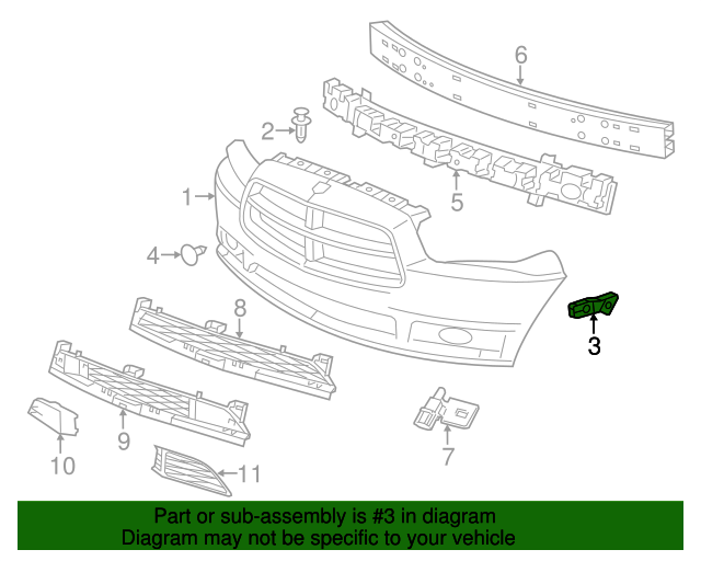 2011-2014 Dodge Charger Cover Support 57010287AC | Mopar Parts Canada
