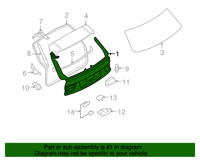 41627262544 - 2007-2013 BMW X5 Lift Gate (41-62-7-262-544) | BMW of ...