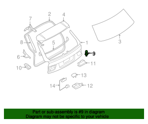 41007189292 - 2009-2023 BMW Lift Cylinder Ball Stud (41-00-7-189-292 ...
