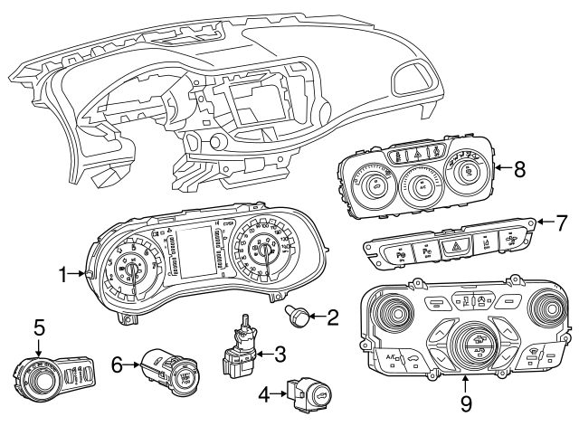 2016 Chrysler 200 Instrument Cluster 68259057AD | TascaParts.com