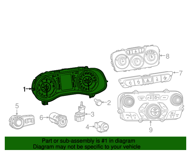 2016 Chrysler 200 Instrument Cluster 68259057AD | TascaParts.com