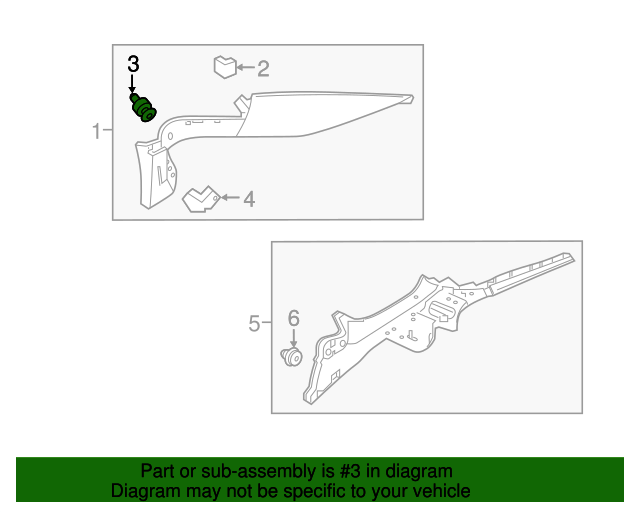 2018-2020 Honda Accord Clip Assembly, Pillar Garnish 91561-TVA-A01 ...