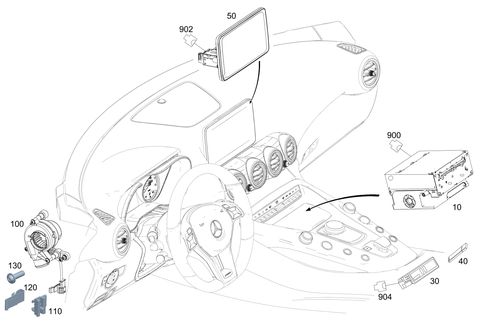 Radio, Operating and Display Unit for 2019 Mercedes-Benz AMG® GT R ...