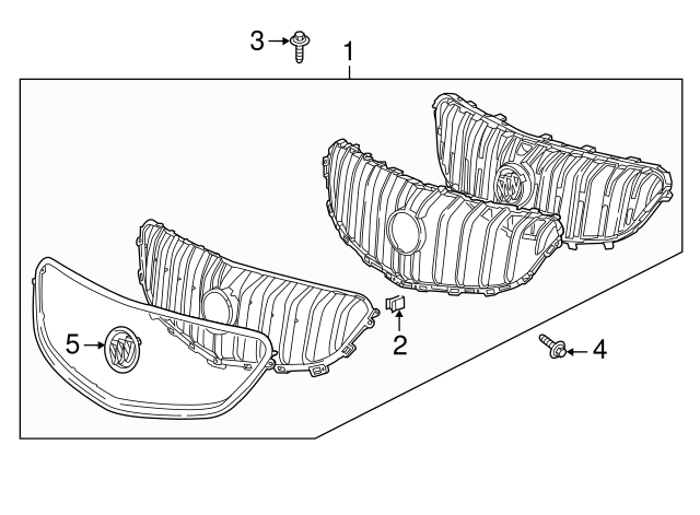 2016-2017 Buick Enclave Front Lower Grille 84055806 | TascaParts.com