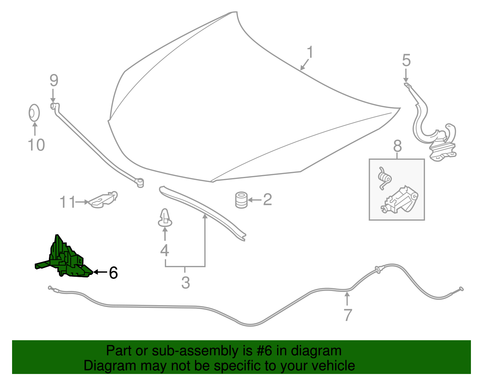 2014-2019 Toyota Corolla Latch Assembly 53510-02510 | Toyota Parts Center