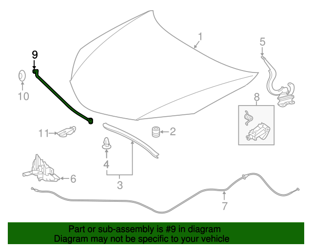 Toyota Hood / Trunk Prop Rod Part# 5344002170 | Toyota Of Colorado ...