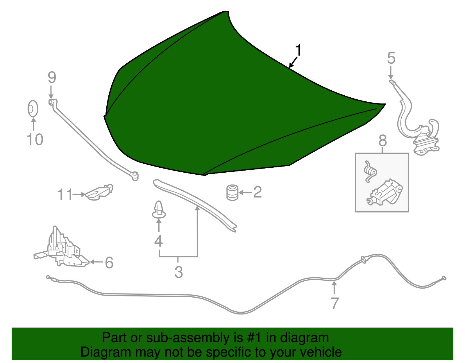 2014-2019 Toyota Corolla Hood Panel 53301-02270 | Toyota Parts Center