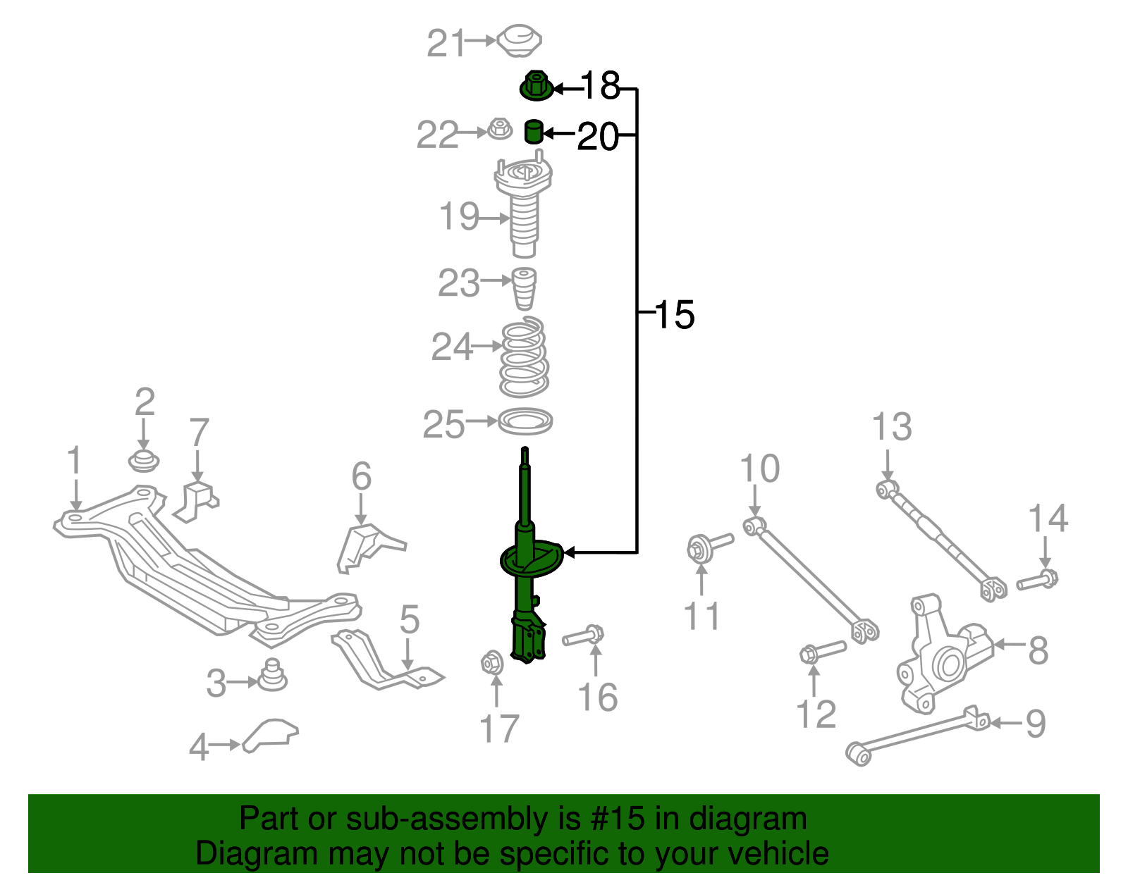 OEM 2010-2011 Toyota Camry Strut,Absorber Assembly Shock Part # 48530 ...