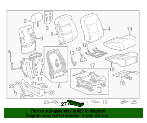 2015-2020 GM Dune Passenger Seat Adjuster Finish Cover 23218771 ...