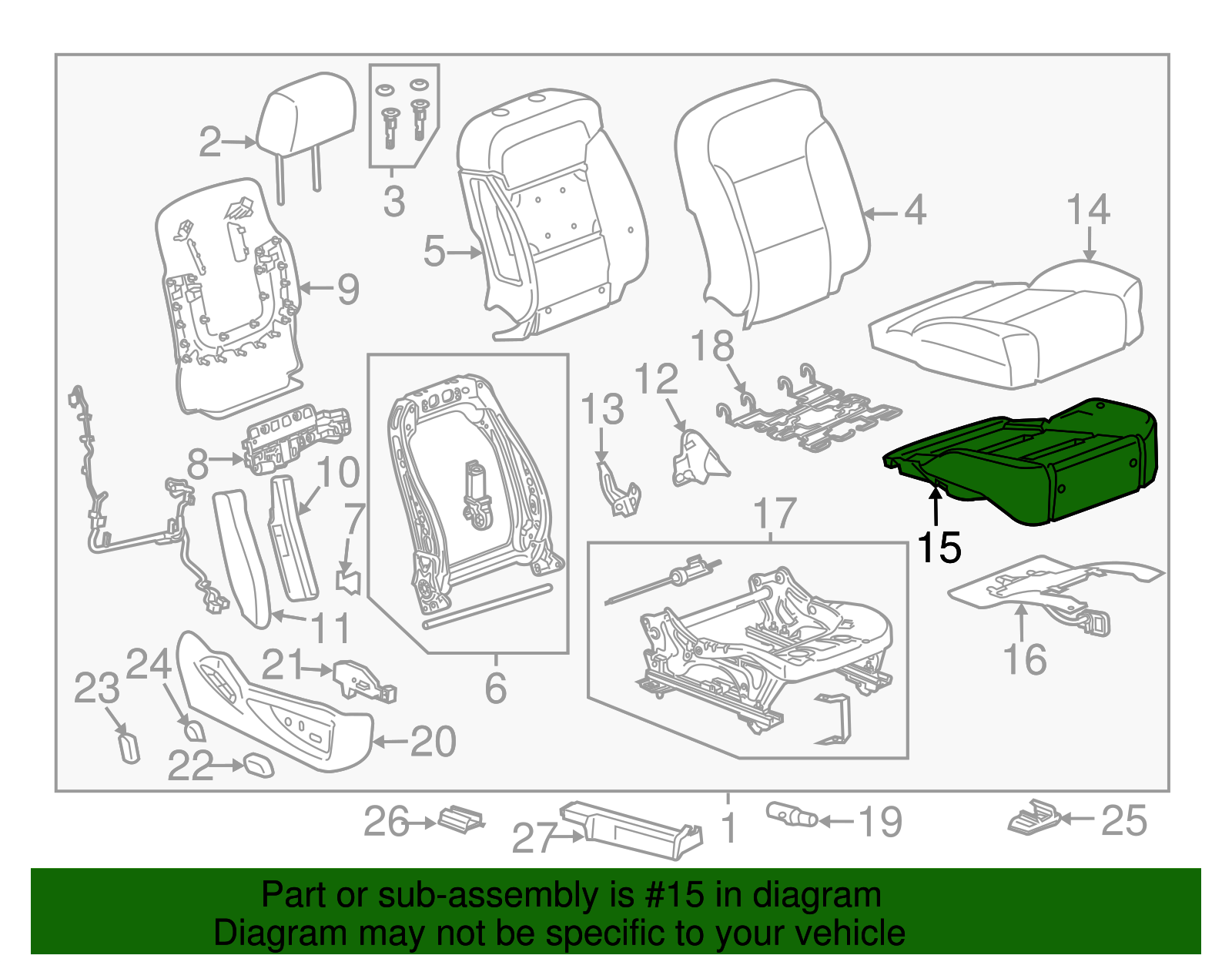 2015-2020 GM Air Bag Seat Sensor Mat 84381564 GM | GMPartsDirect.com