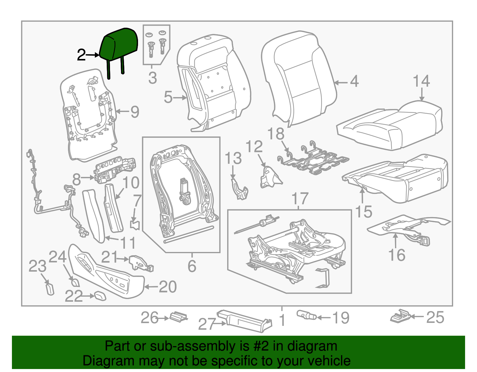 84744280 - High-Quality Headrest for 2018-2020 GM | AutoNation Parts