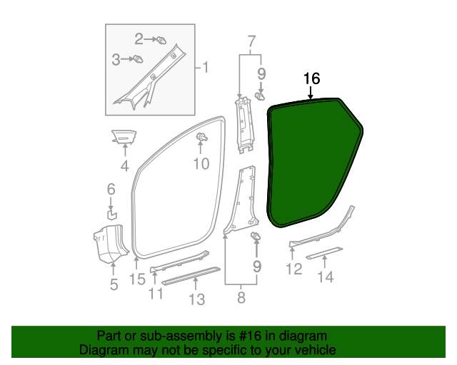 62332-47020-B0 - Weather-Strip On Body - 2004-2009 Toyota Prius | OEM ...