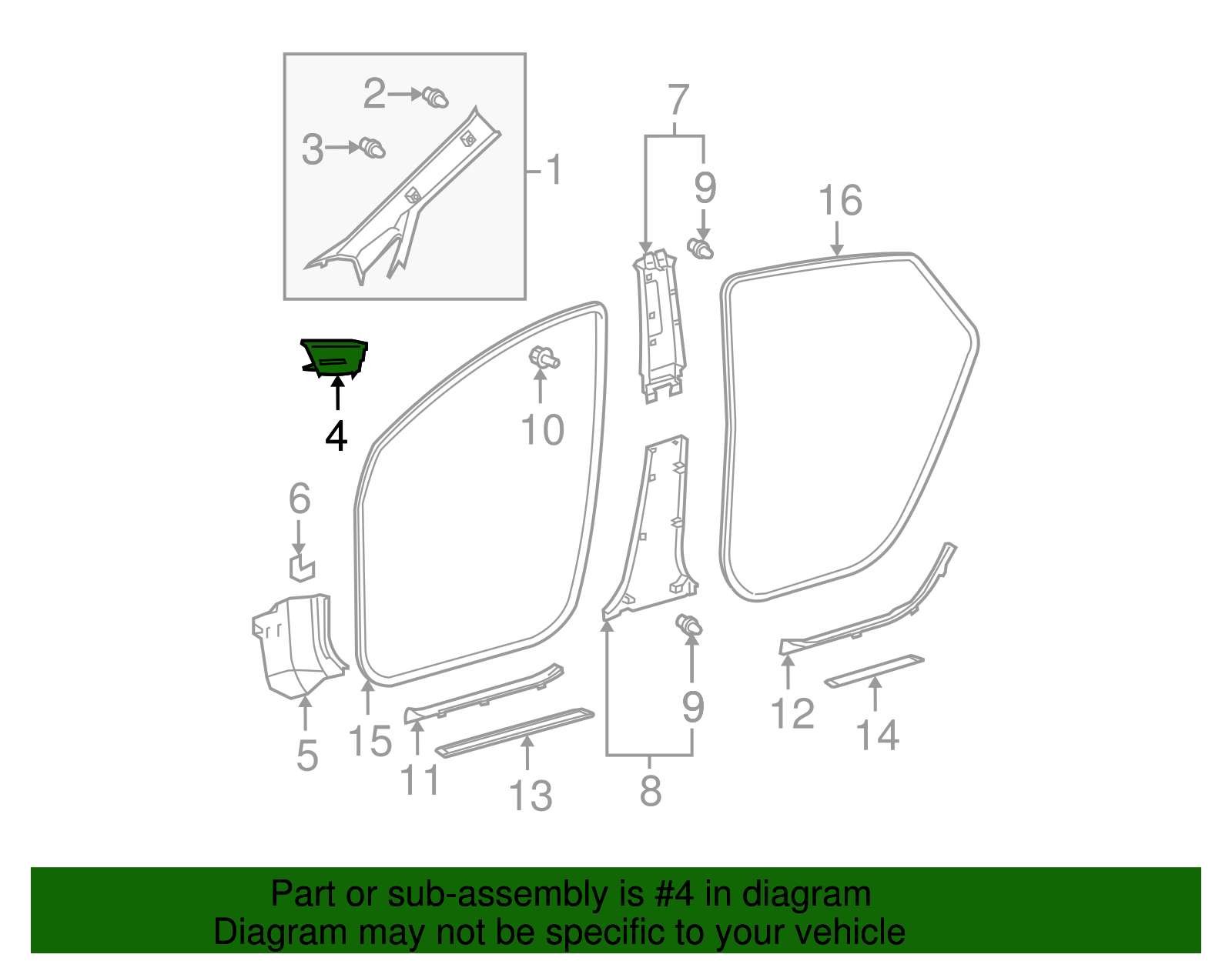 2004-2009 Toyota Prius Corner Trim 62219-47010-B0 | Toyota OEM Parts Online