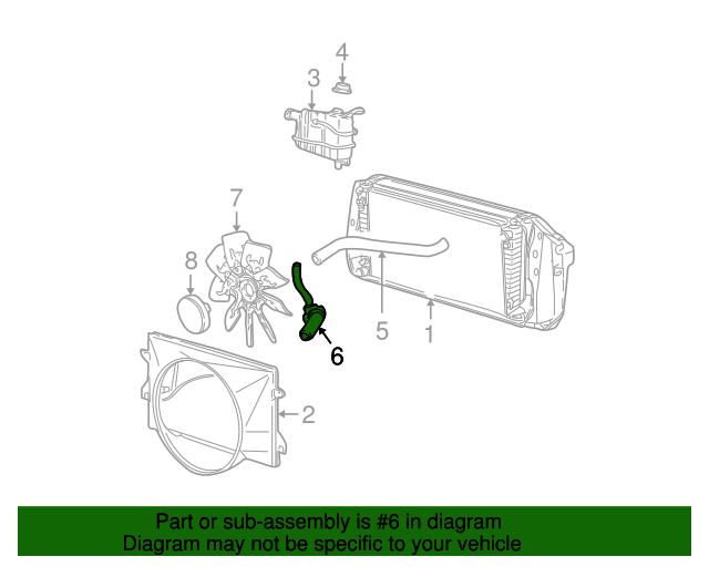 Genuine OEM Ford Part - Lower Hose F75Z-8286-MA | Genuine OEM Ford ...