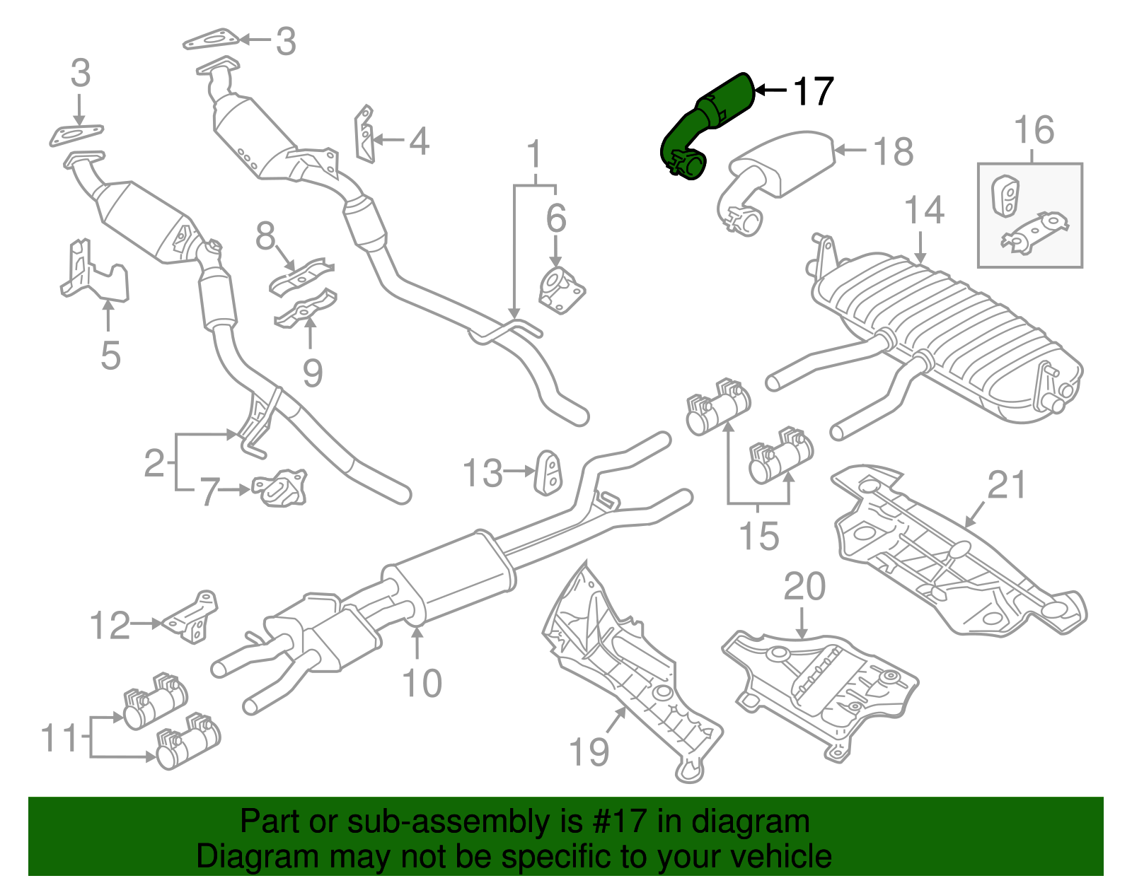 2011-2017 Volkswagen Touareg Tail Pipe Extension 7P6-253-682-S | VW ...