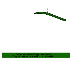 2015-2020 GM Black Passenger Side Roof Panel Joint Finish Molding ...