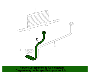 2006-2010 GM Automatic Transmission Auxiliary Fluid Cooler Upper Line ...