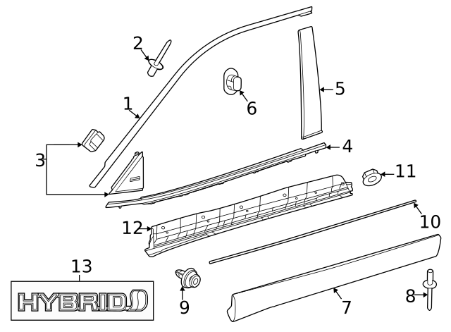 2020 Toyota Highlander Corner Trim 67496-0E010 | Toyota Parts Center