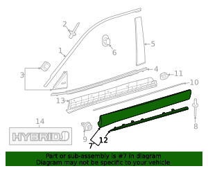 75746-0E060 - Inner Molding 2020-2021 Toyota Highlander | Longo Toyota ...