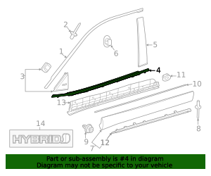 Genuine Toyota Belt Molding part# 75710-0E100 for 2020-2024 Toyota ...