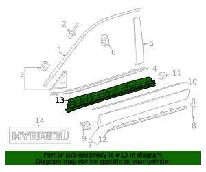 Genuine Toyota Inner Molding part# 75735-0E021 for 2020-2024 Toyota ...
