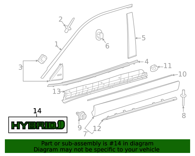 2020-2021 Toyota Highlander Nameplate 75428-0E050 | Toyota Parts Center