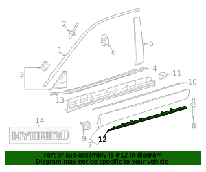 75734-0E040 - Finish Molding - 2021-2023 Toyota Highlander | OEM ...