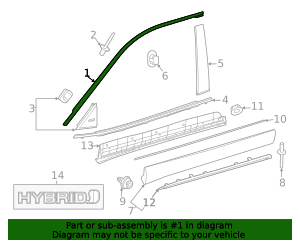 75753-0E050 - Frame Molding - 2020-2023 Toyota Highlander | OEM Genuine ...