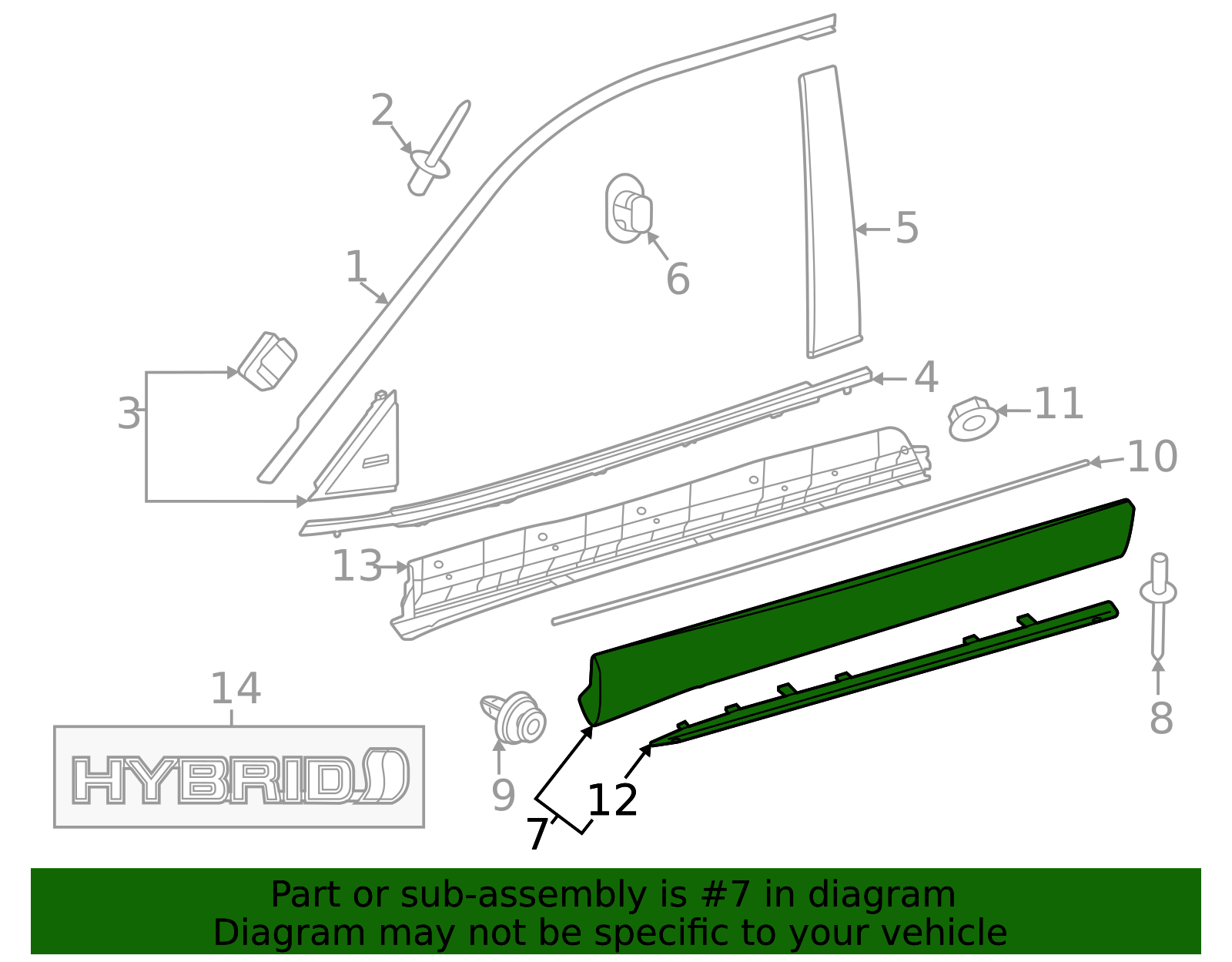 2020-2024 Toyota Highlander Outer Molding 75731-0E903 | Toyota San ...