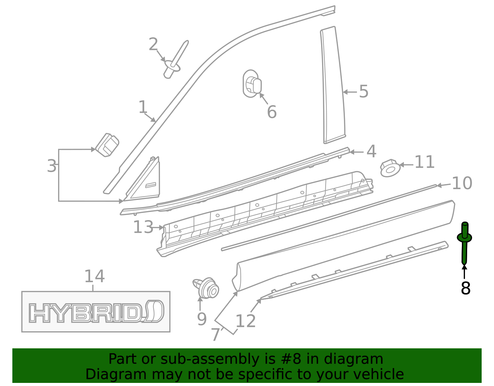 2003-2025 Toyota Outer Molding Rivet 90269-04054 | Toyota Parts Center