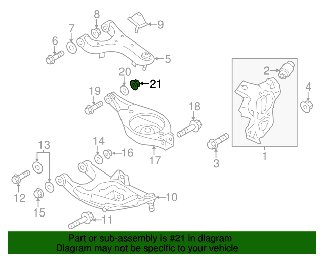 2007-2020 Nissan Upper Control Arm Nut 54588-EN00A | TascaParts.com