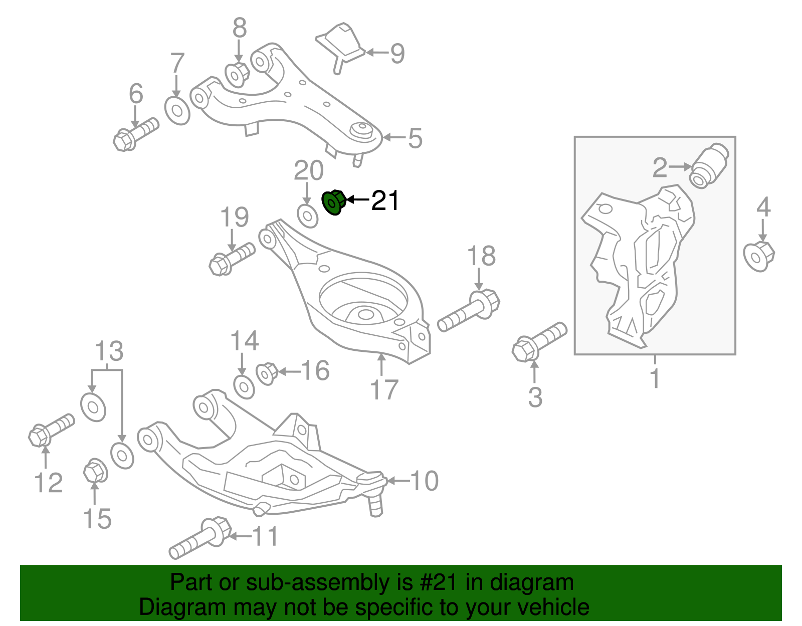 54588-EN00A - Ft Lower Control Arm Nut 2007-2025 Nissan | Nissan Parts & Accessories Online