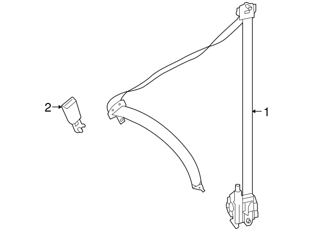 164-860-21-69-9051 - Seat Belt Receptacle 2007-2012 Mercedes-Benz ...