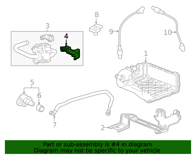 2019-2024 GM Vapor Canister Solenoid Valve Bracket 84310455 ...