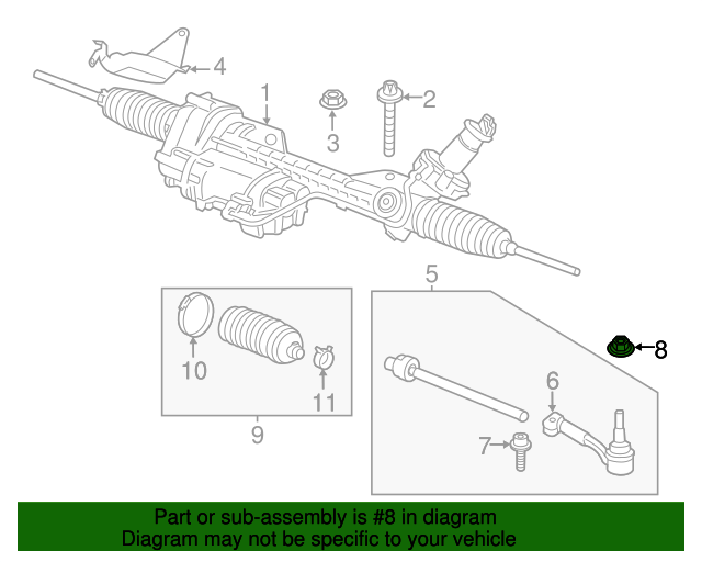 33306787062 - 2004-2024 BMW Outer Tie Rod Nut (33-30-6-787-062) | BMW ...
