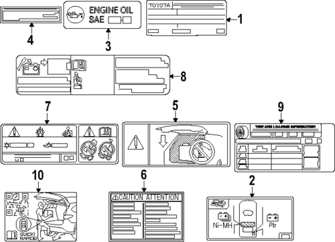 Labels for 2024 Toyota Grand Highlander | Toyota Parts Express