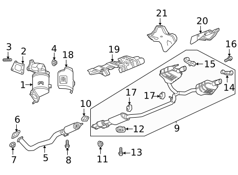 Exhaust Components for 2021 GMC Acadia | GMPartsDirect.com