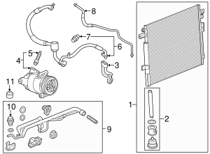2017-2022 GM Air Conditioning Compressor Kit with Pressure Valve, Stud ...